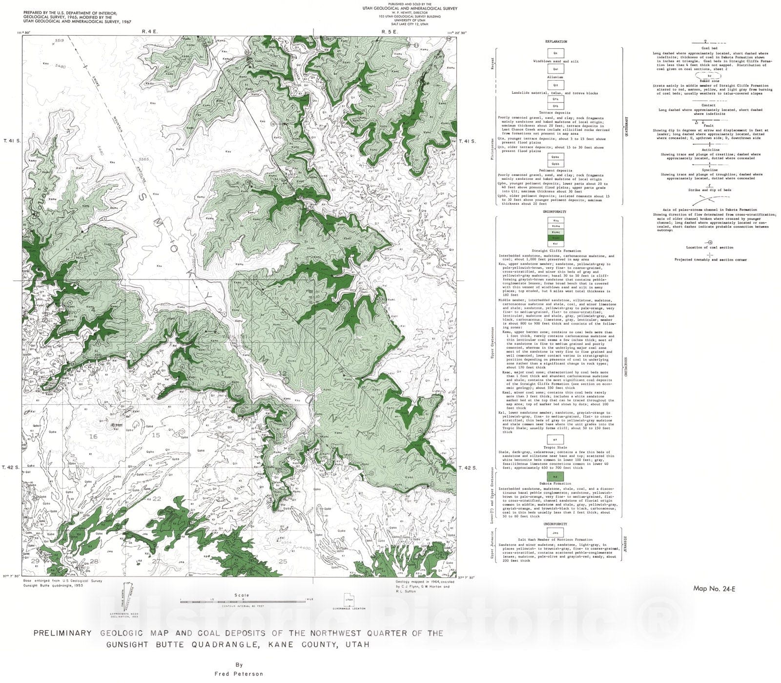 Map : Preliminary geologic map and coal deposits of the northwest quar ...