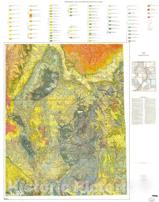 Map : Geologic map of Utah (southeast quarter), 1963 Cartography Wall ...