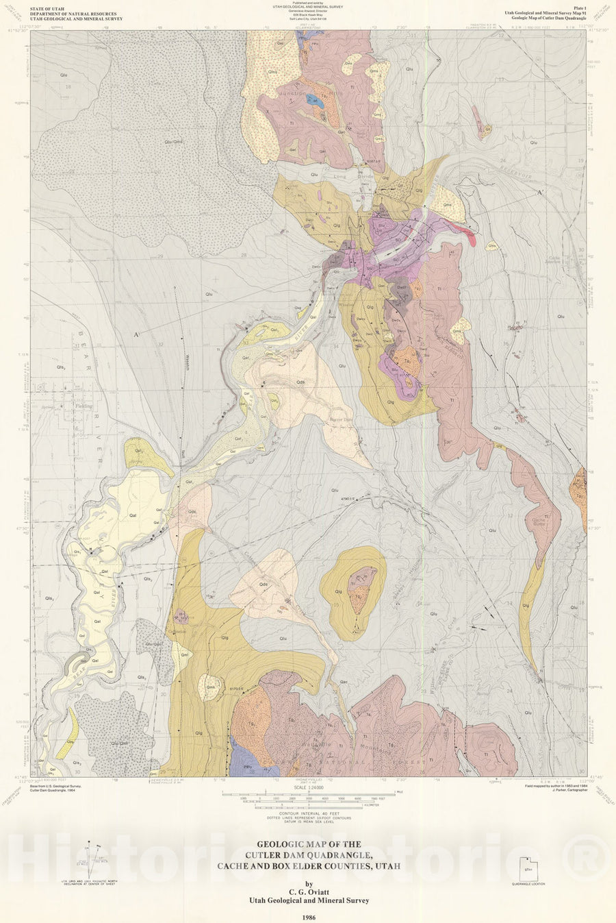 Map : Geologic map of the Cutler Dam quadrangle, Box Elder and Cache C ...