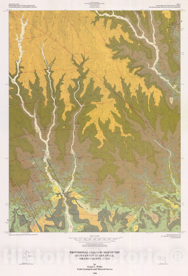 Map : Provisional geologic map of the Sego Canyon quadrangle, Grand Co ...
