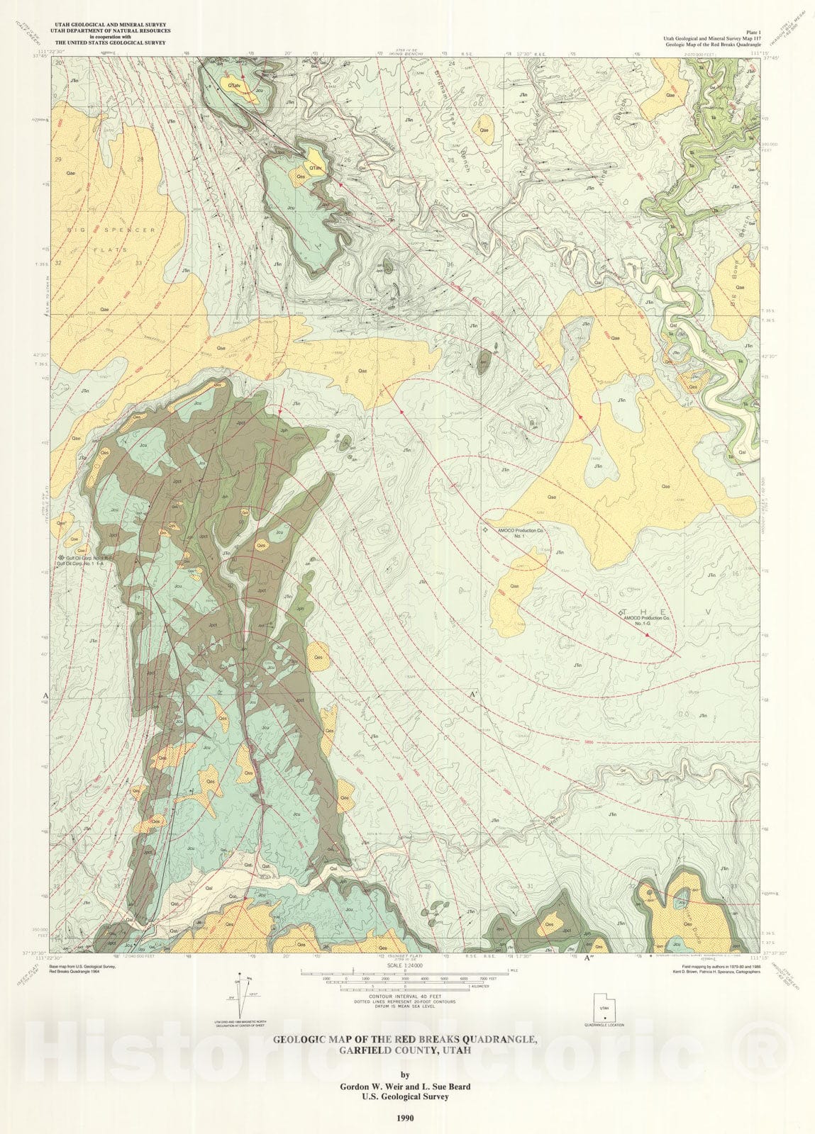 Map : Geologic map of the Red Breaks quadrangle, Garfield County, Utah ...