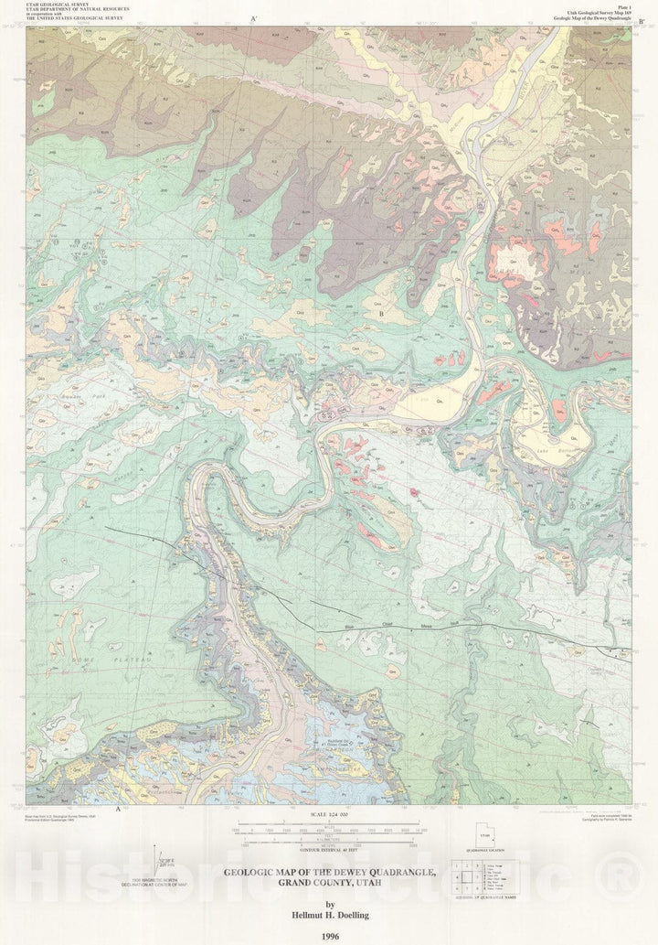 Map : Geologic map of the Dewey quadrangle, Grand County, Utah, 1996 C ...