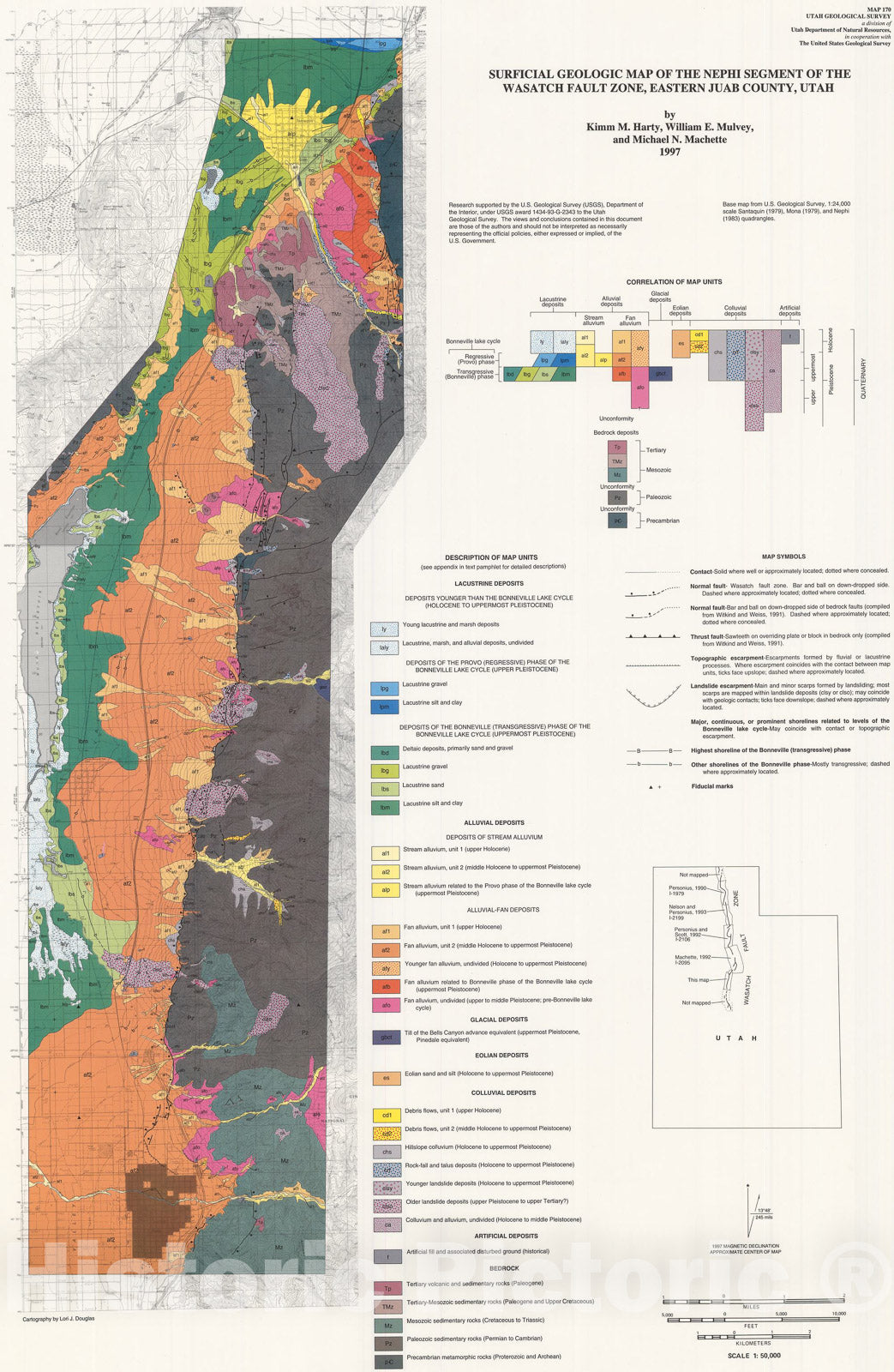 Map : Surficial geologic map of the Nephi segment of the Wasatch fault ...