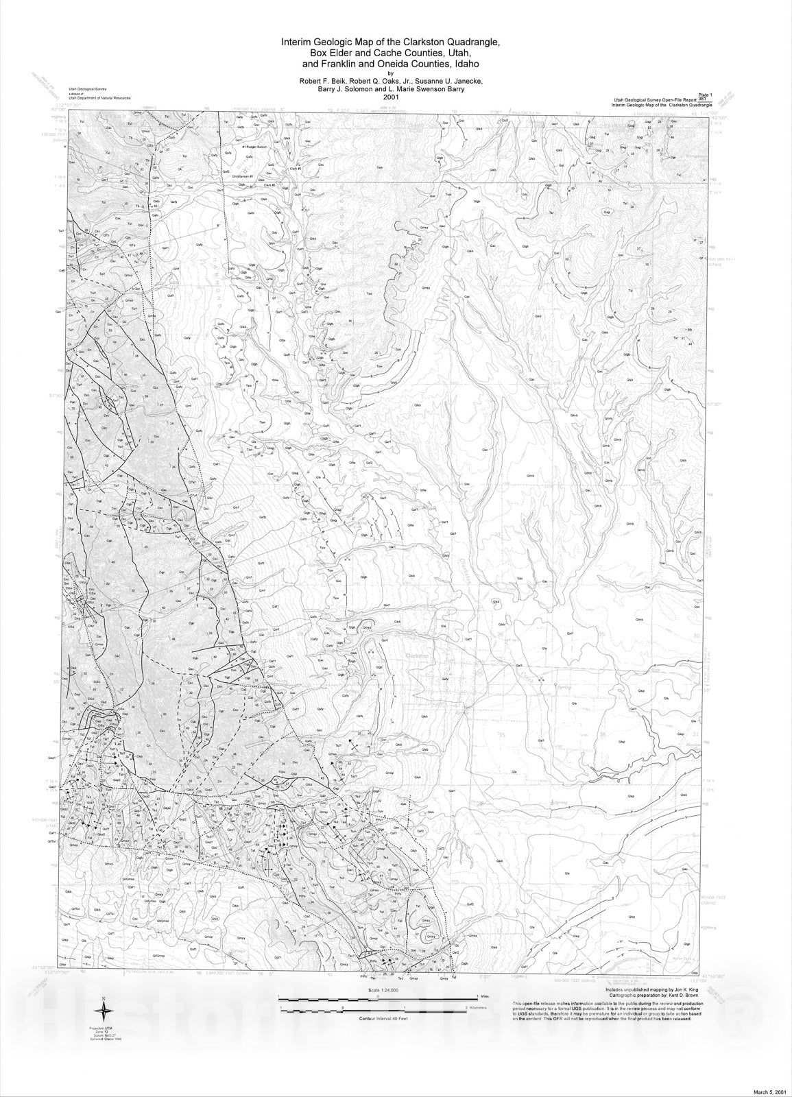 Map : Interim geologic map of the Clarkston quadrangle, Box Elder and ...