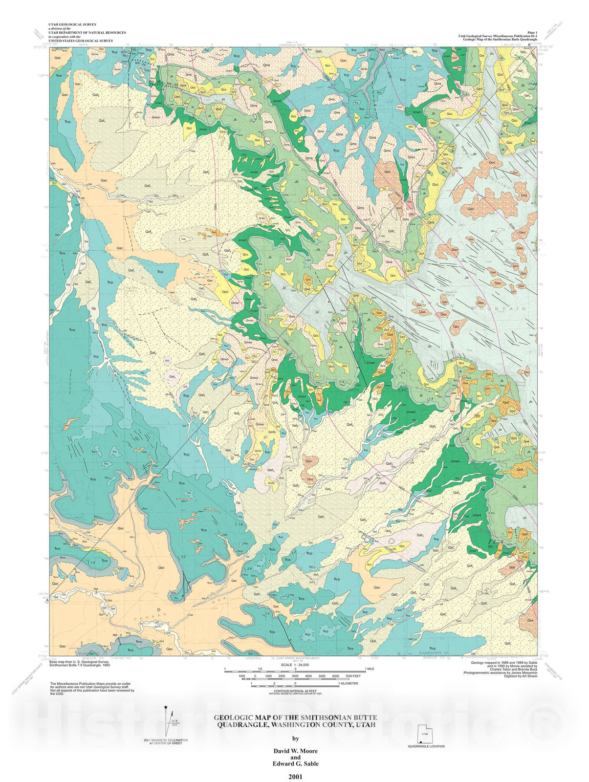 Map : Geologic map of the Smithsonian Butte quadrangle, Washington Cou ...