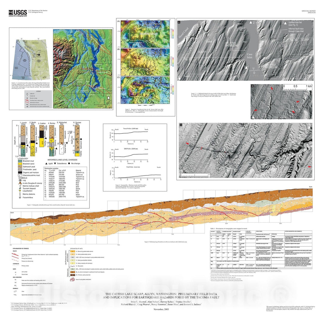 Map : The Catfish Lake scarp, Allyn, Washington: preliminary field dat ...
