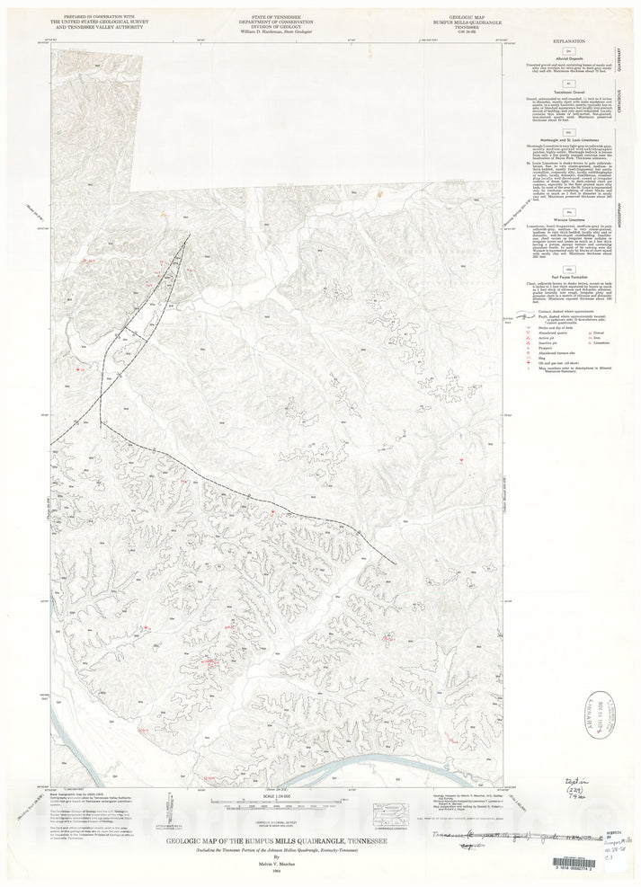 Map : Geologic Map and Mineral Resources Summary of the Bumpus Mills Q ...