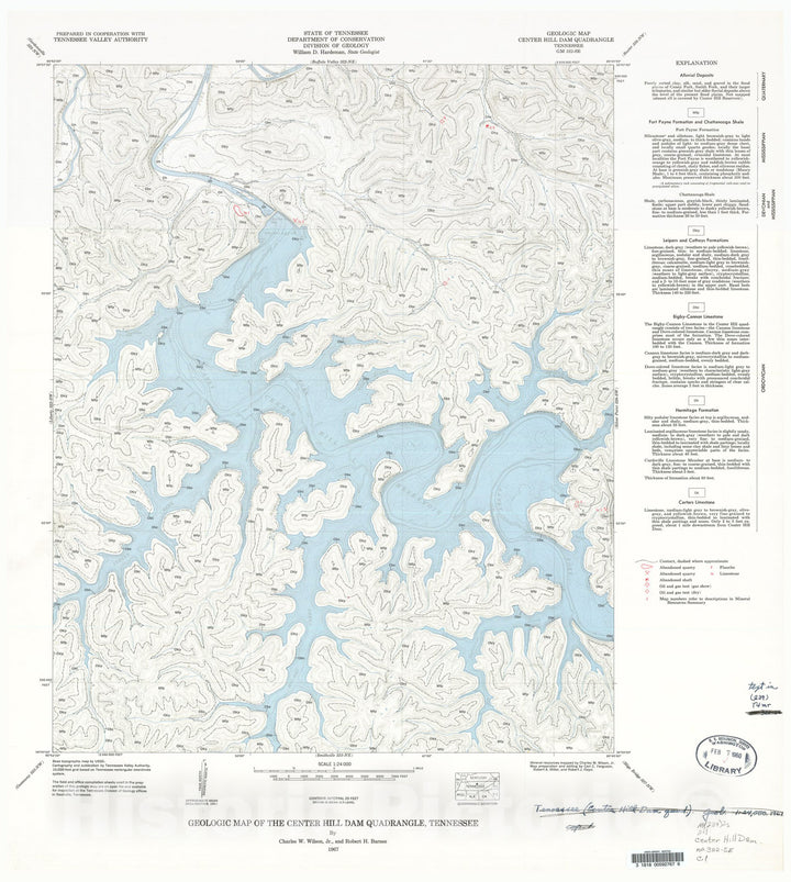Map : Geologic Map and Mineral Resources Summary of the Center Hill Da ...