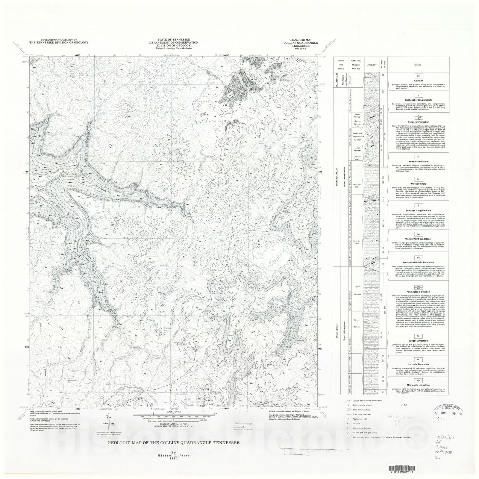 Map : Geologic Map and Mineral Resources Summary of the Collins Quadra ...