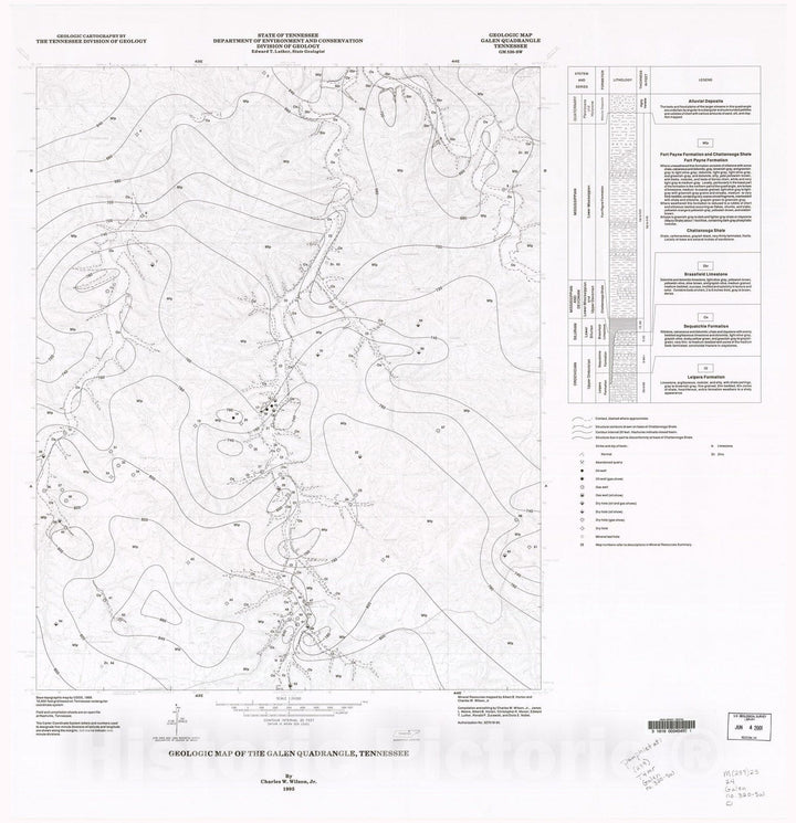 Map : Geologic Map and Mineral Resources Summary of the Galen Quadrang ...