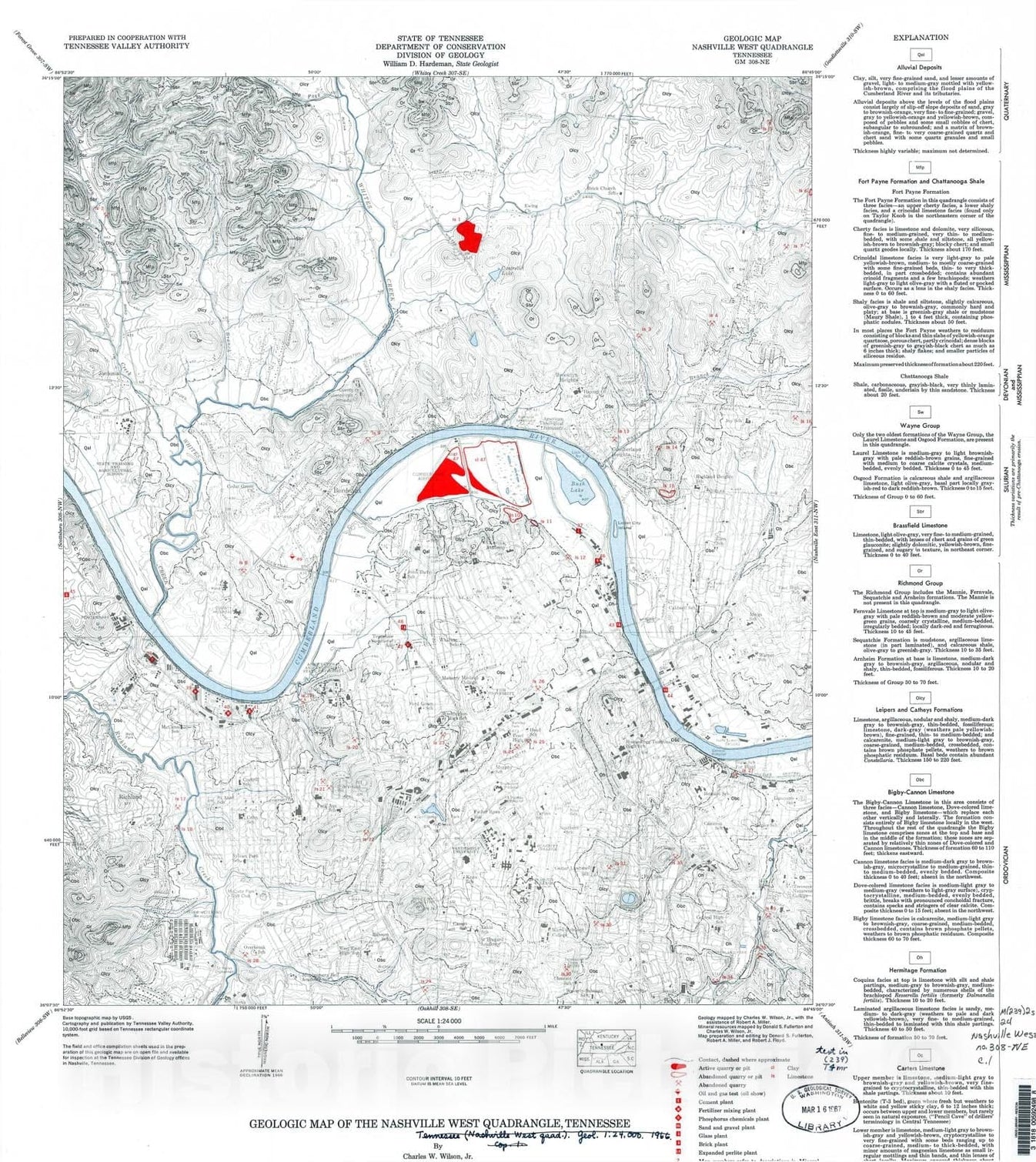 Map : Geologic Map and Mineral Resources Summary of the Nashville West ...