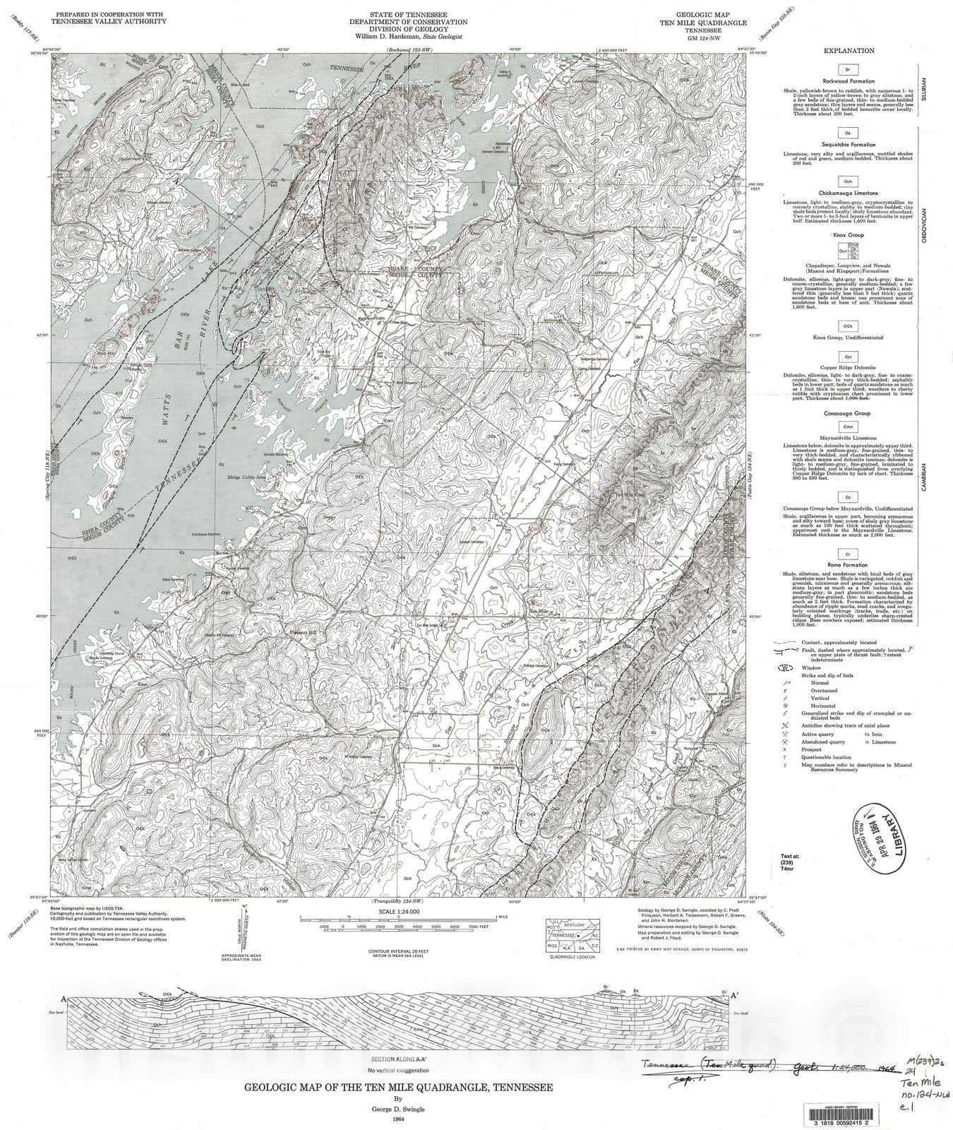Map : Geologic Map and Mineral Resources Summary of the Ten Mile Quadr ...
