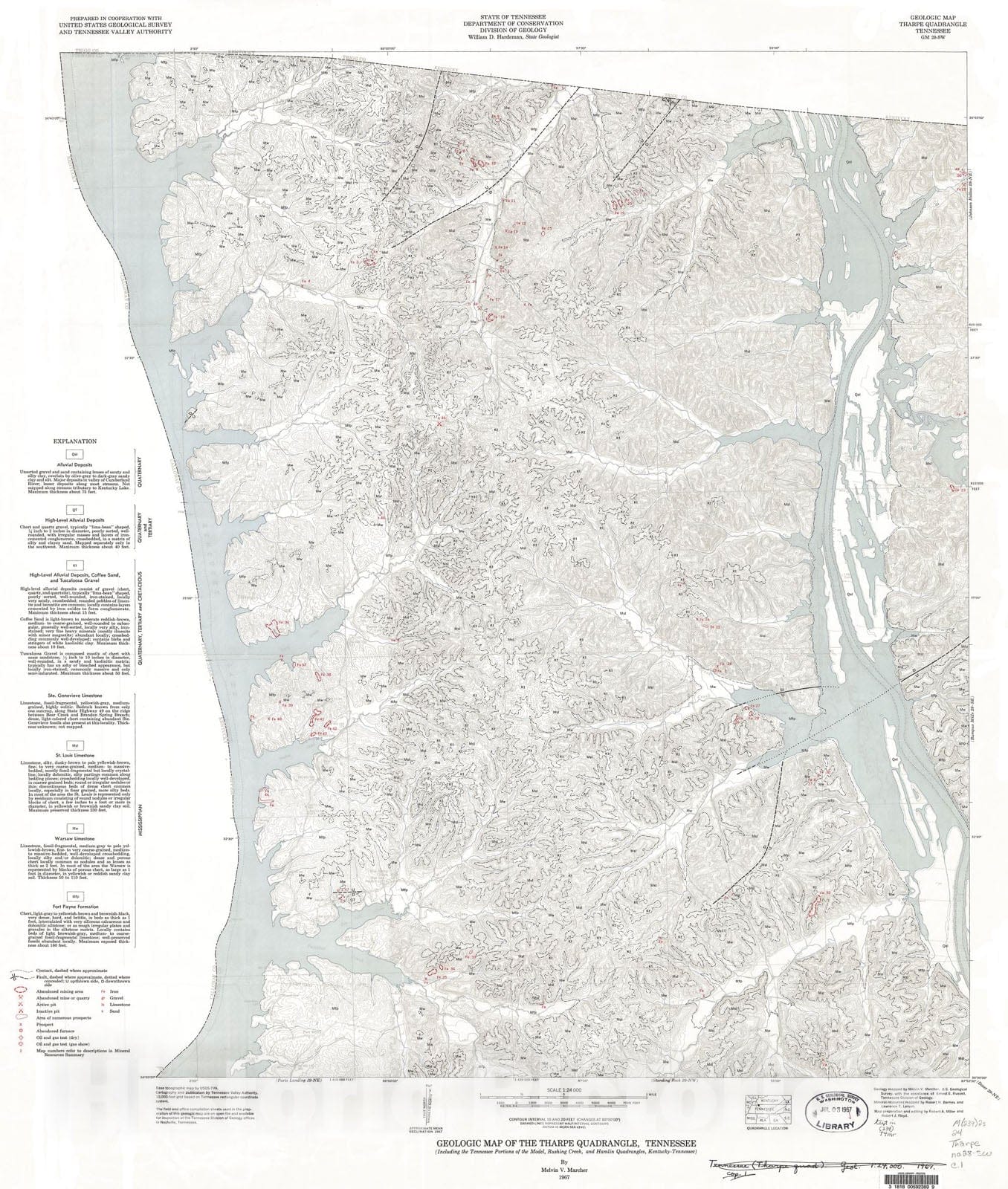 Map : Geologic Map and Mineral Resources Summary of the Tharpe Quadran ...