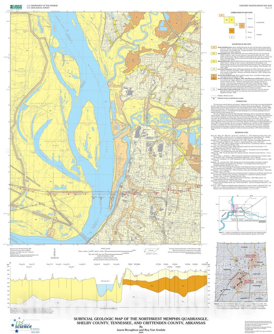 Map : Surficial geologic map of the Northwest Memphis quadrangle, Shel ...