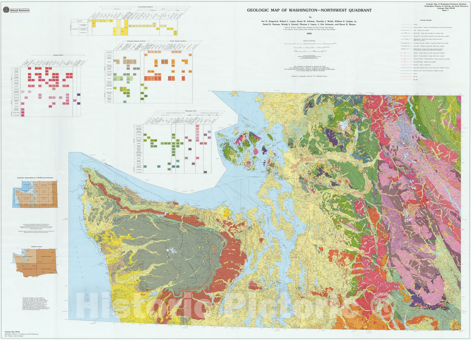 Map : Geologic map of Washington--Northwest quadrant, 2002 Cartography ...