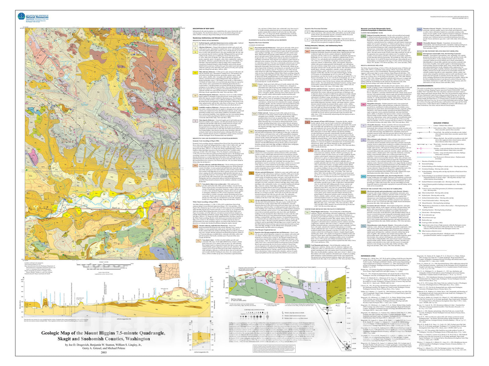 Map : Geologic map of the Mount Higgins 7.5- minute quadrangle, Skagit ...