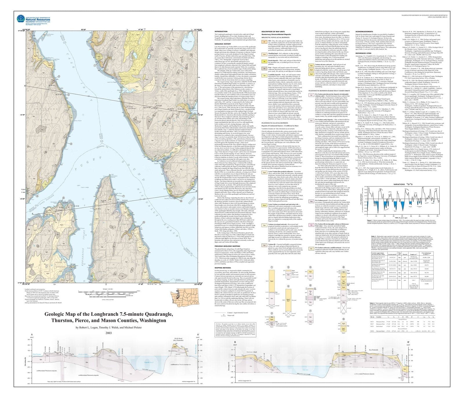 Map : Geologic map of the Longbranch 7.5-minute quadrangle, Thurston ...