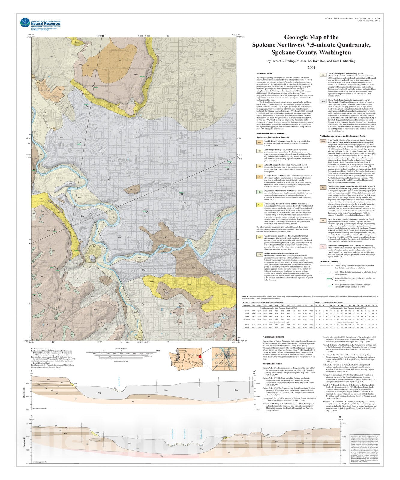 Map : Geologic map of the Spokane Northwest 7.5-minute quadrangle, Spo ...