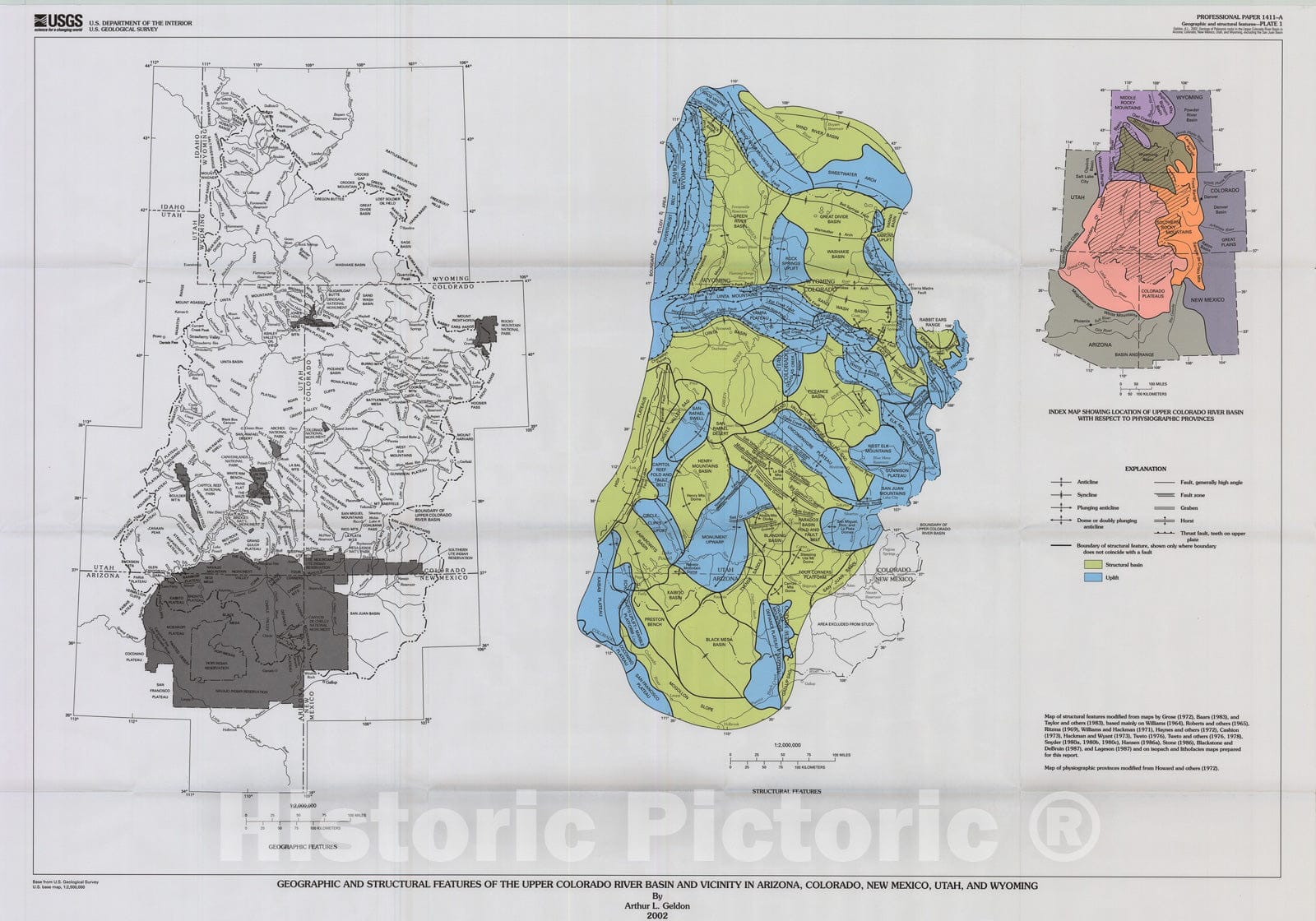 Map : Geology of Paleozoic rocks in the upper Colorado River Basin in ...