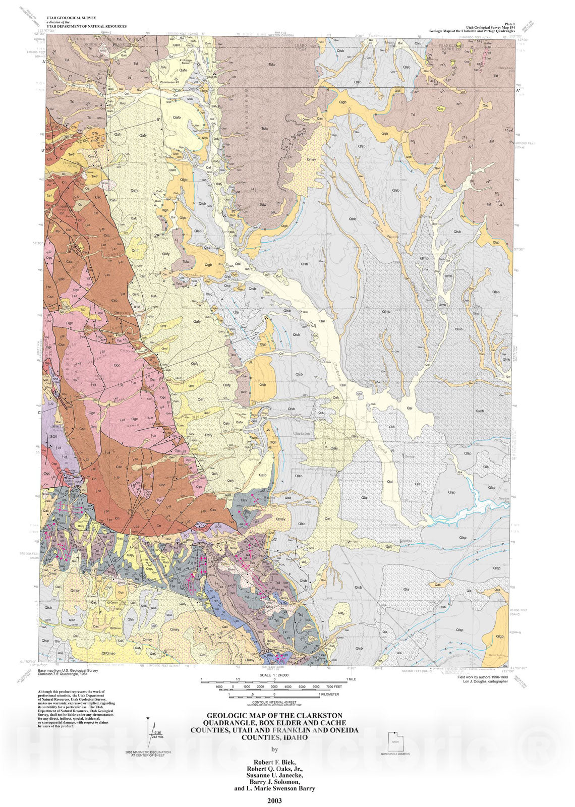 Map : Geologic map of the Clarkston and Portage quadrangles, Box Elder ...