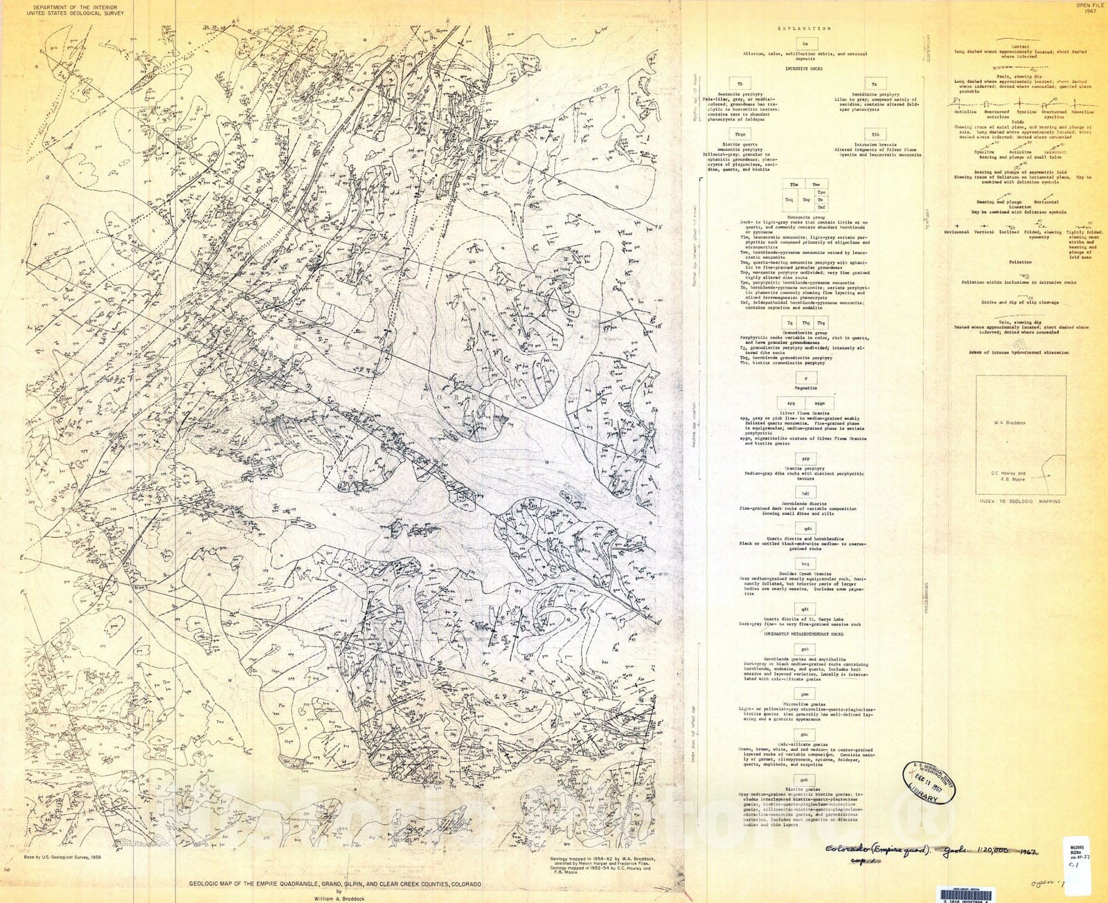 Map : Geologic map of the Empire quadrangle, Grand, Gilpin, and Clear ...