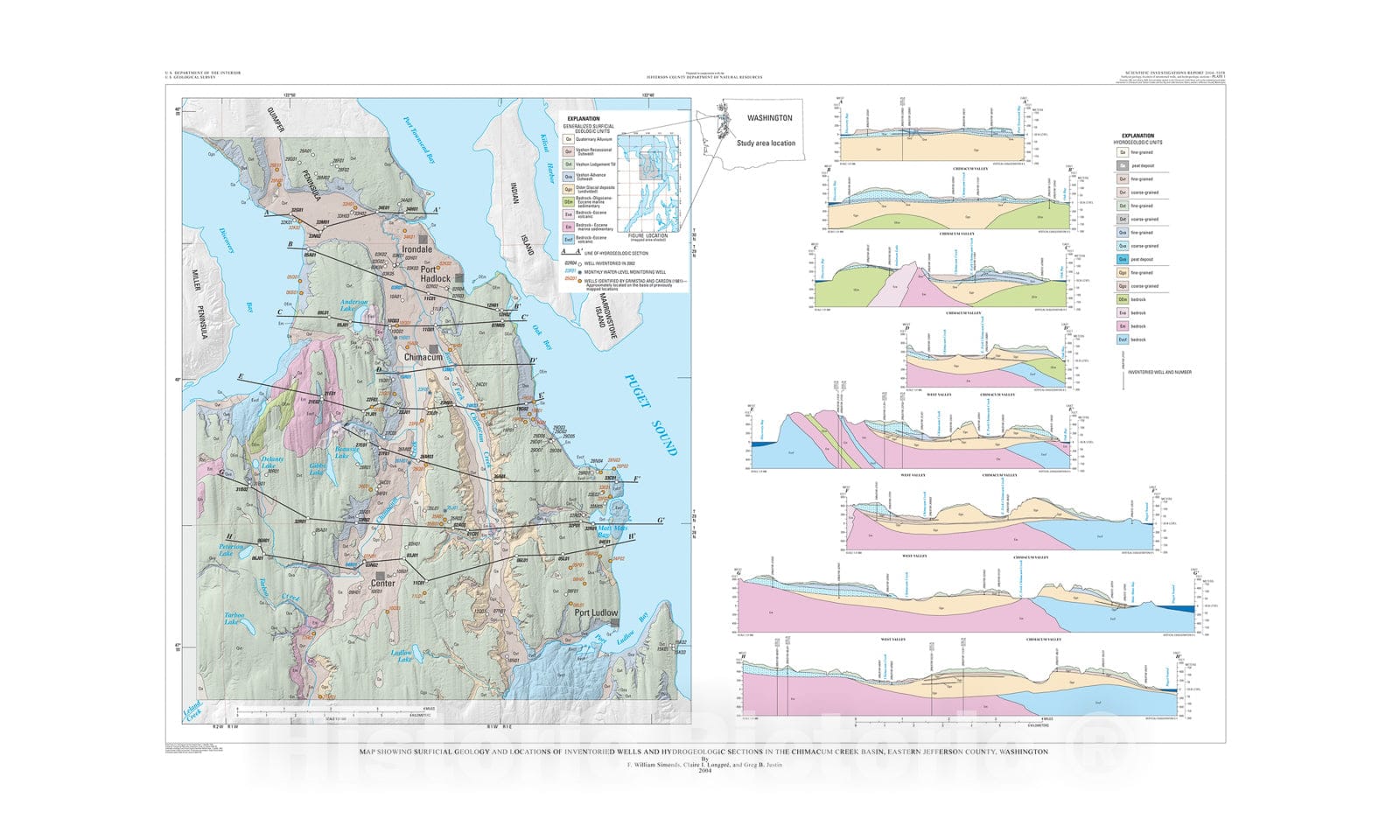 Map : Ground-water system in the Chimacum Creek Basin and surface wate ...