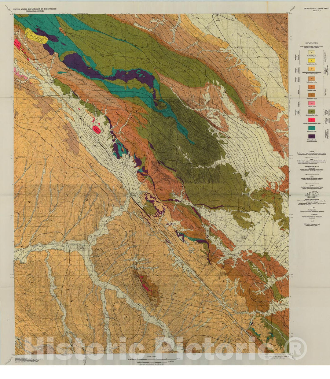 Map : Gravity, magnetics, and geology of the San Andreas fault area ne ...