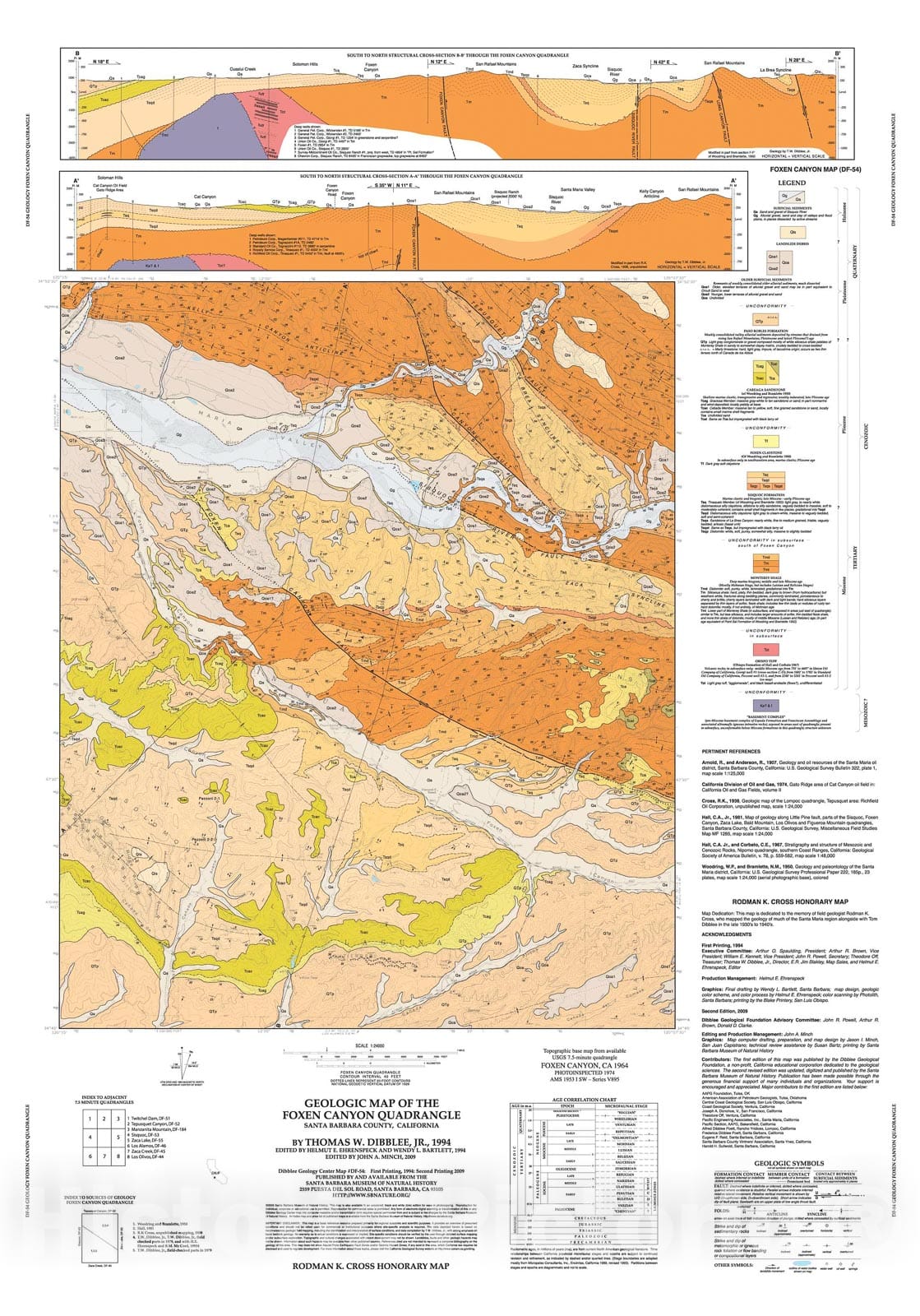 Map : Geologic map of the Foxen Canyon quadrangle, Santa Barbara Count ...