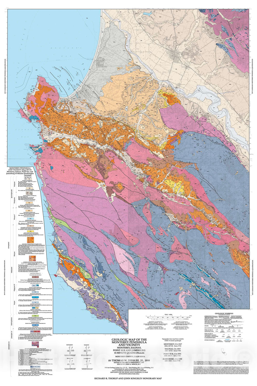 Map : Geologic map of the Monterey Peninsula and vicinity, Monterey, S ...