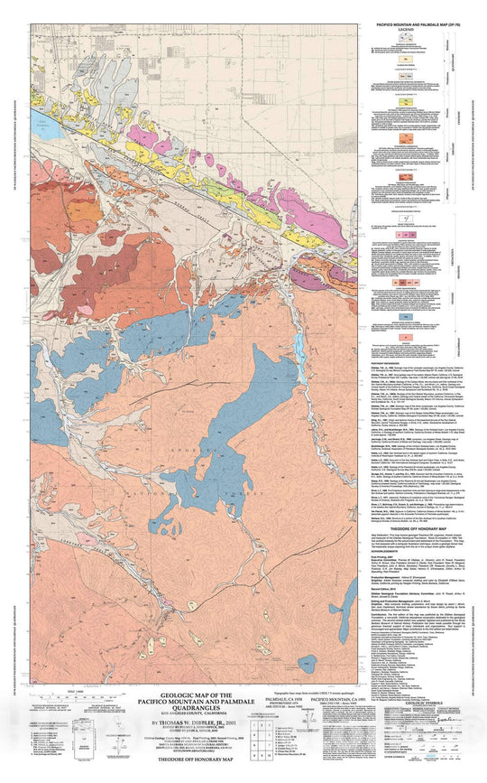 Map : Geologic map of the Pacifico Mountain and Palmdale (south half ...