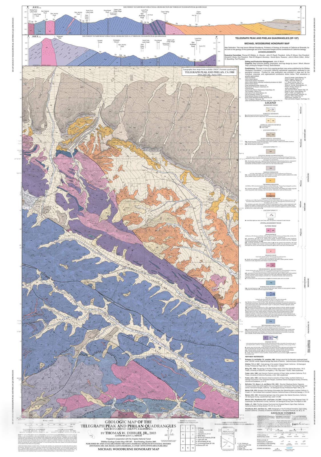 Map : Geologic map of the Telegraph Peak and Phelan quadrangles, San B ...