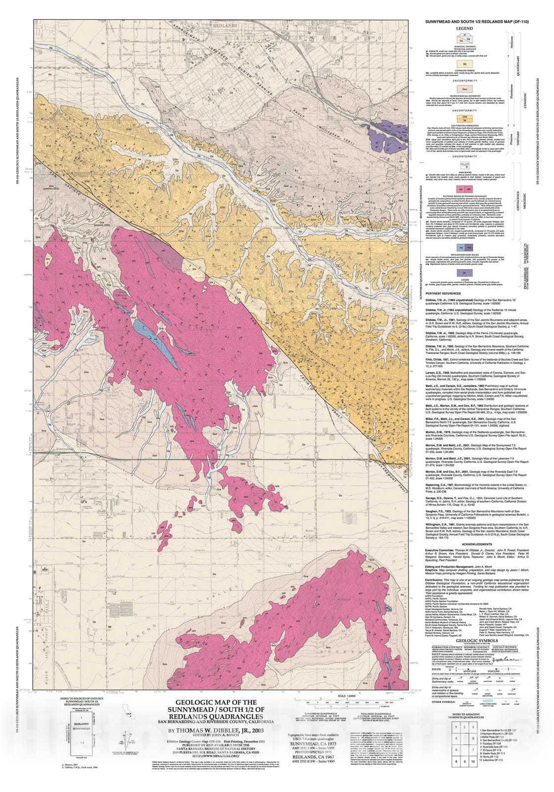 Map : Geologic map of the Sunnymead/south 1/2 of Redlands quadrangles ...