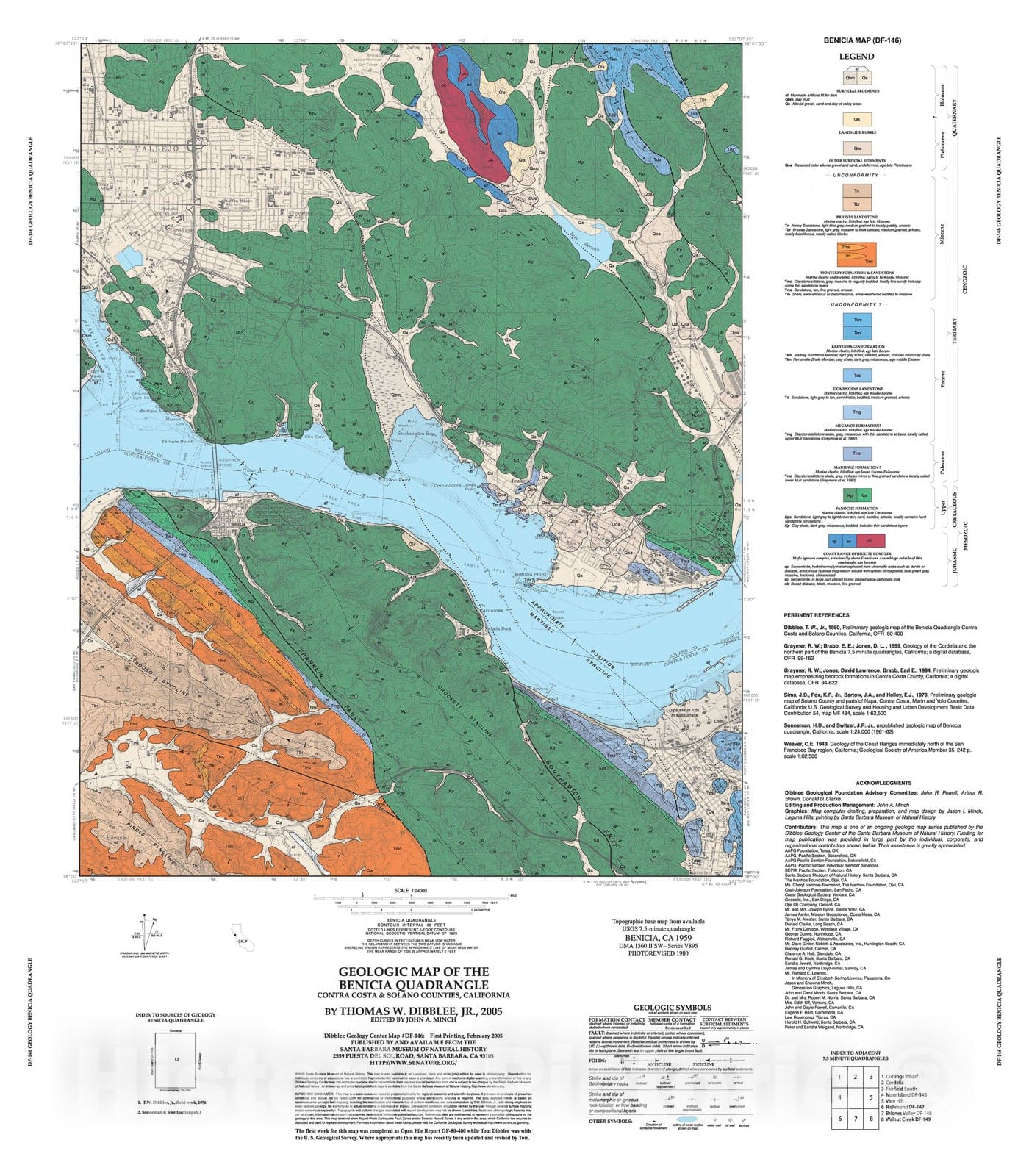 Map : Geologic map of the Benicia quadrangle, Contra Costa & Solano Co ...