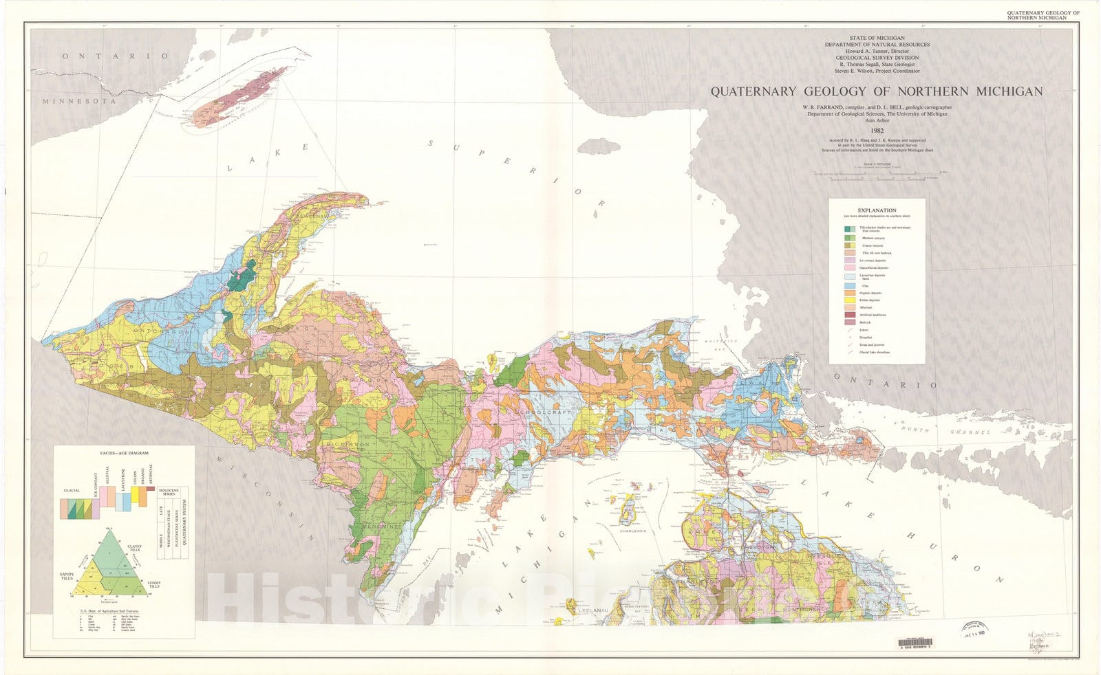 Map : Quaternary Geology of Northern Michigan, 1982 Cartography Wall A ...