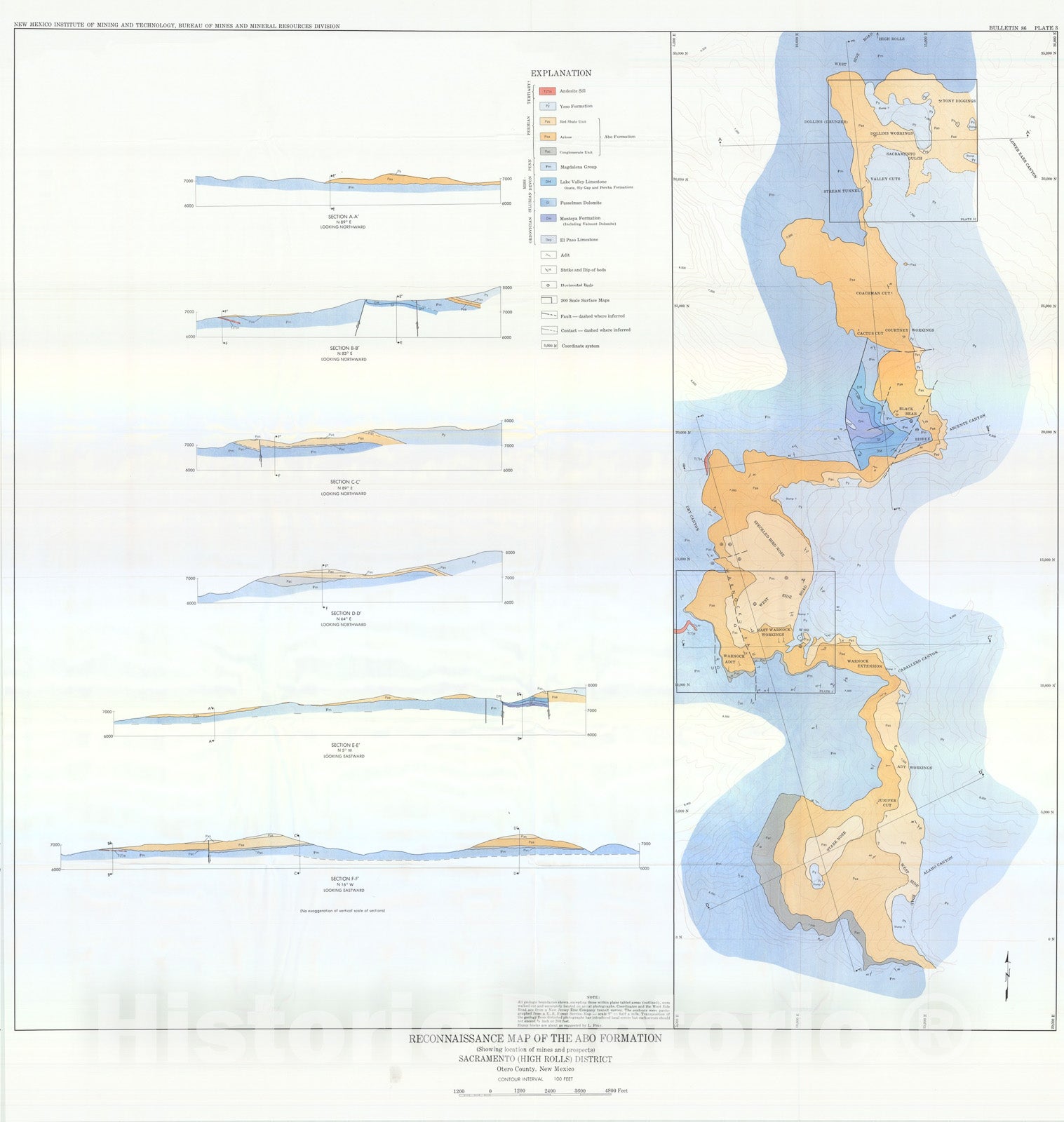 Map : Reconnaissance map of the Abo Formation, 1965 Cartography Wall A ...