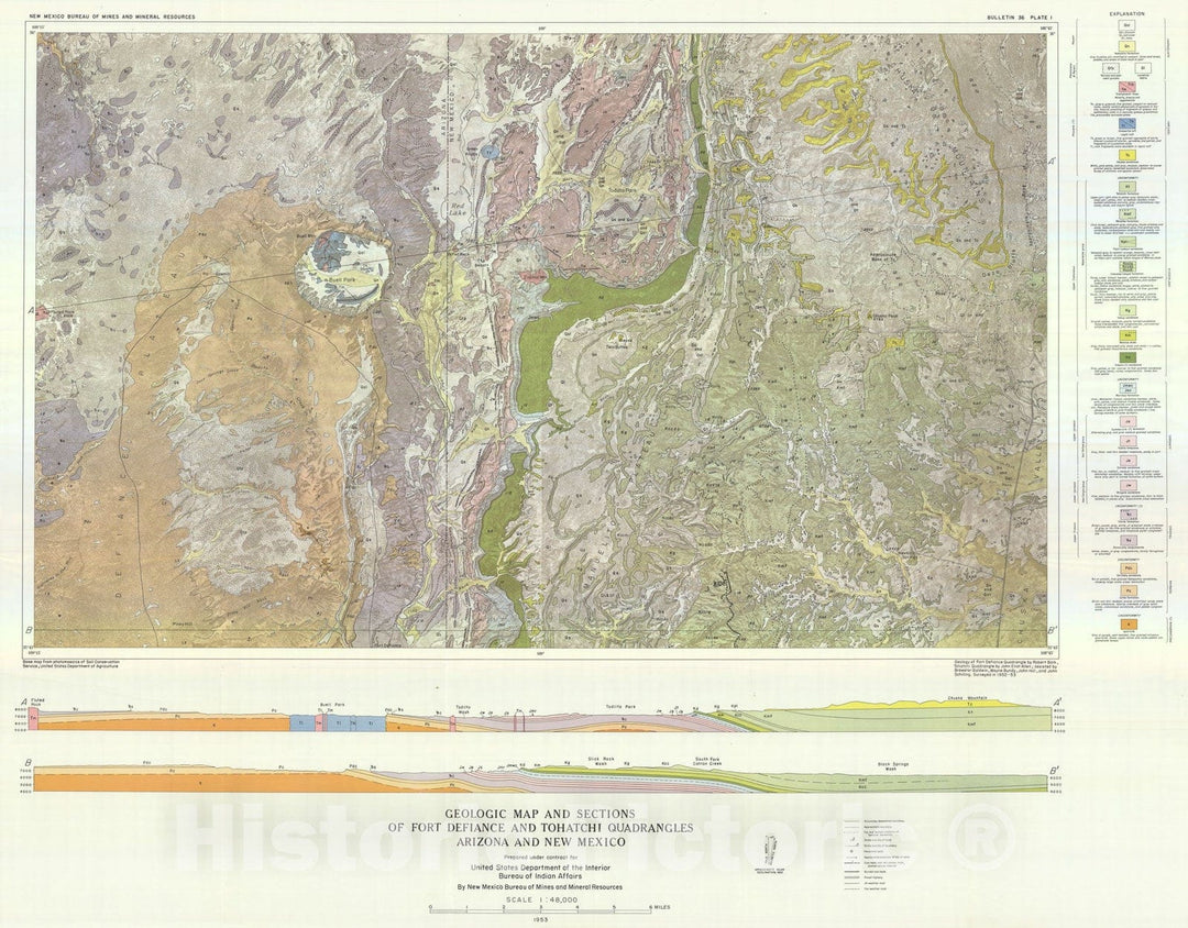 Map : Geologic map and sections of Fort Defiance and Tohatchi quadrang ...