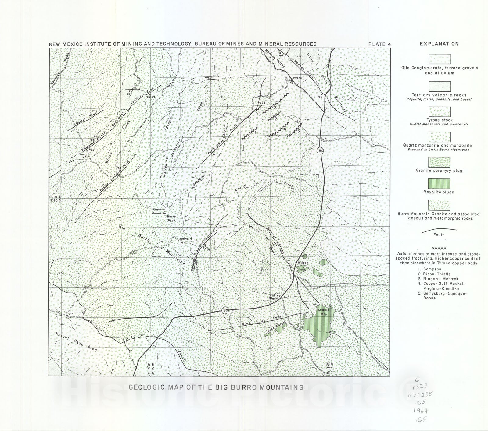 Map : Geologic map of the Big Burro Mountains, 1964 Cartography Wall A ...