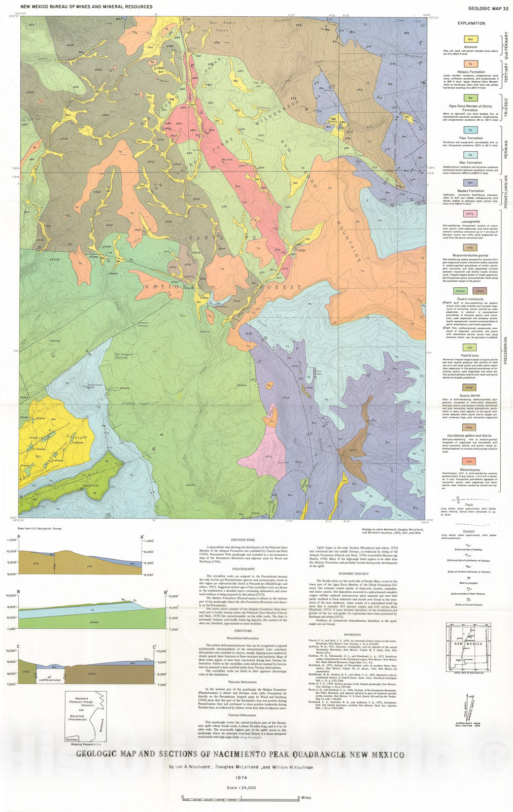 Map : Geologic map and sections of Nacimiento Peak quadrangle, New Mex ...