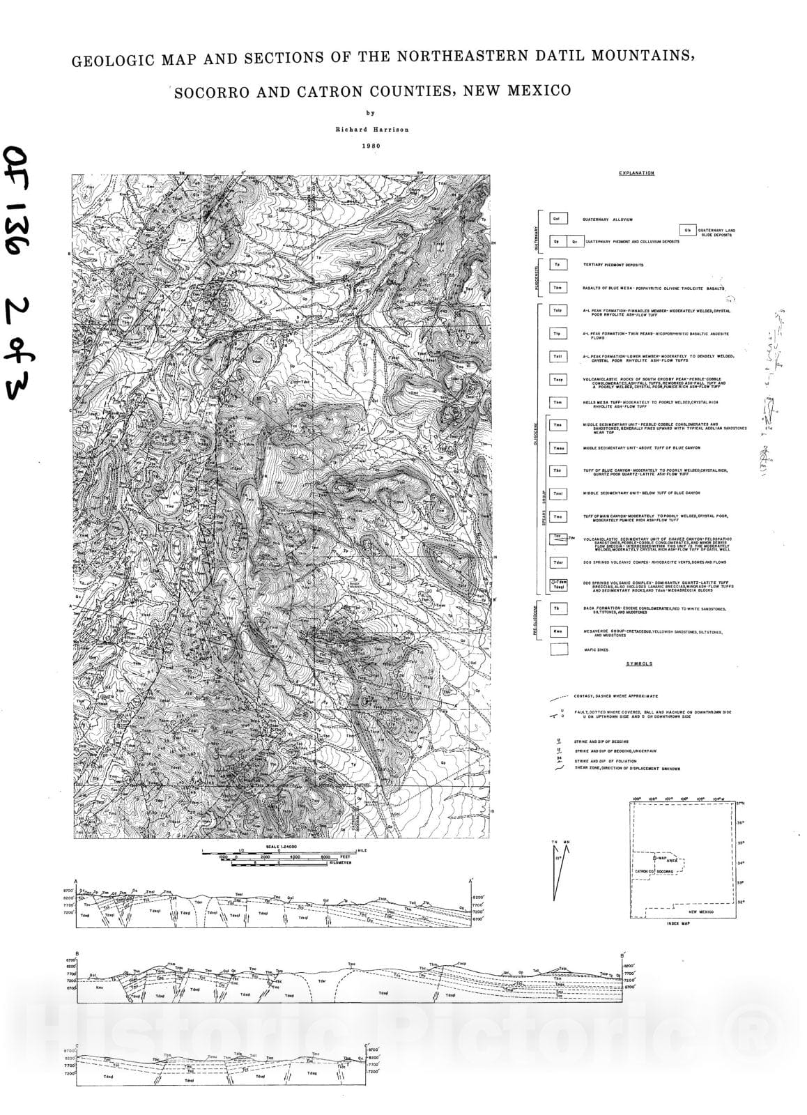 Map : Geologic map and sections of the northeastern Datil Mountains, S ...