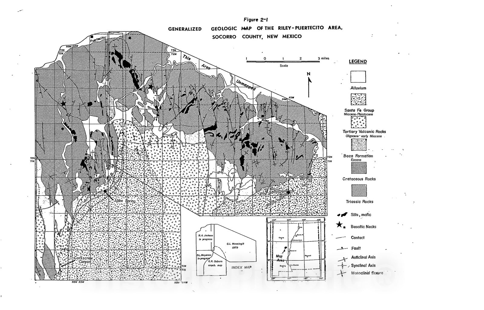 Map : Generalized geologic map of the Riley-Puertecito area, Socorro C ...