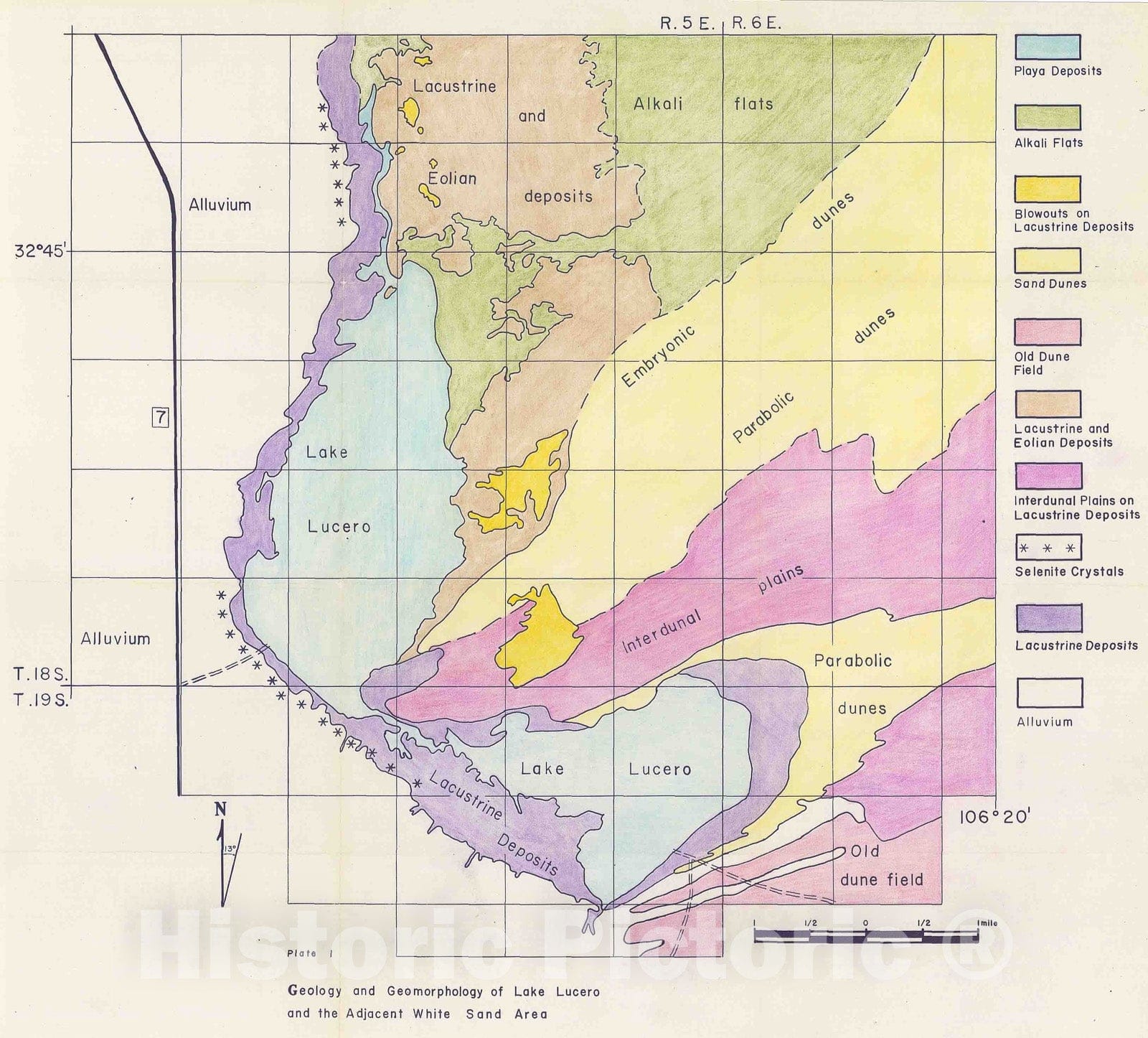 Map : Geology and geomorphology of Lake Lucero and adjacent White Sand ...