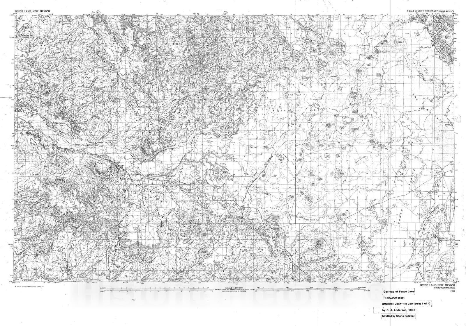 Map : Geology of Fence Lake 1:100,000 sheet, 1986 Cartography Wall Art ...