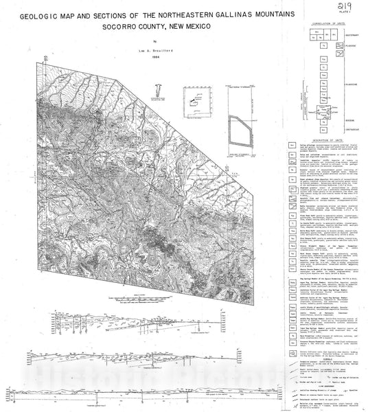 Map : Geologic map and sections of the northeastern Gallinas Mountains ...