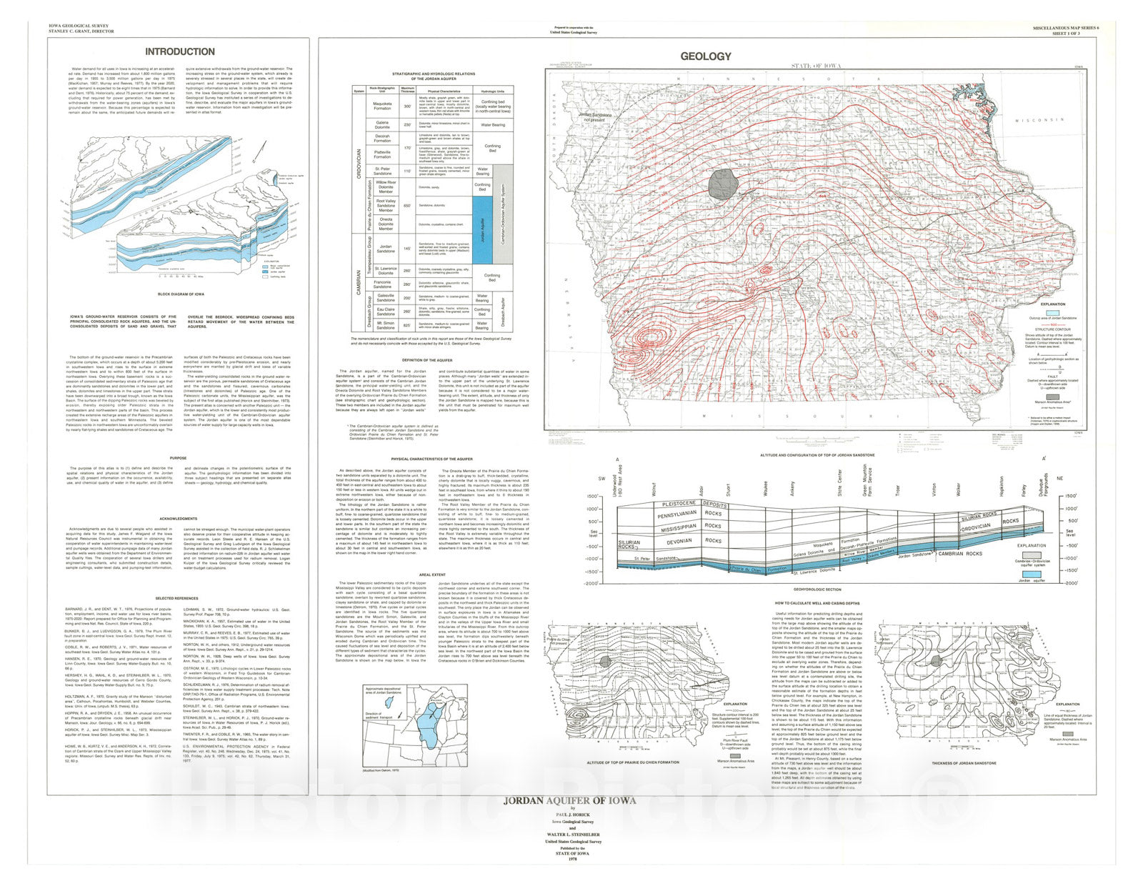Map : Jordan aquifer of Iowa, 1978 Cartography Wall Art : – Historic ...