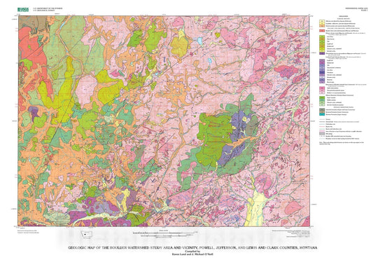 Map : Geologic framework [Boulder and Basin watersheds, Montana], 2005 ...