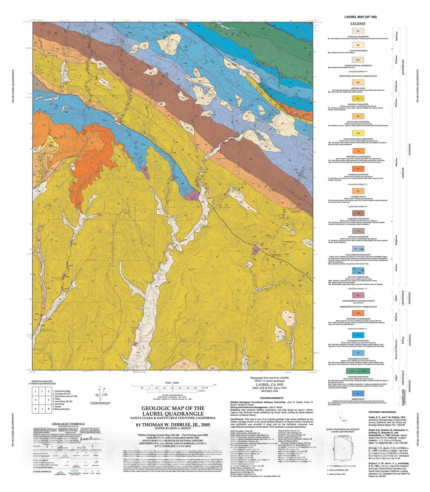 Map : Geologic map of the Laurel quadrangle, Santa Clara and Santa Cru ...