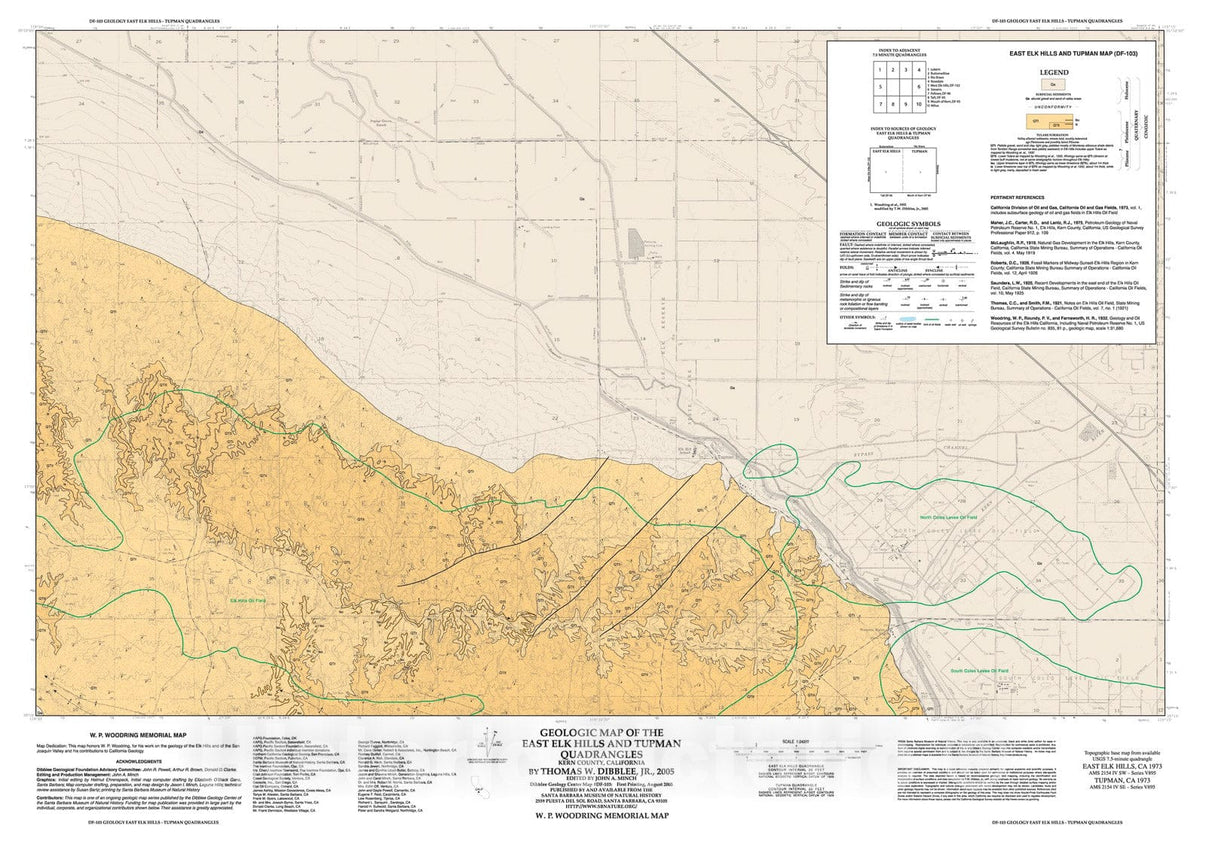 Map : Geologic map of the East Elk Hills and Tupman quadrangles, Kern ...