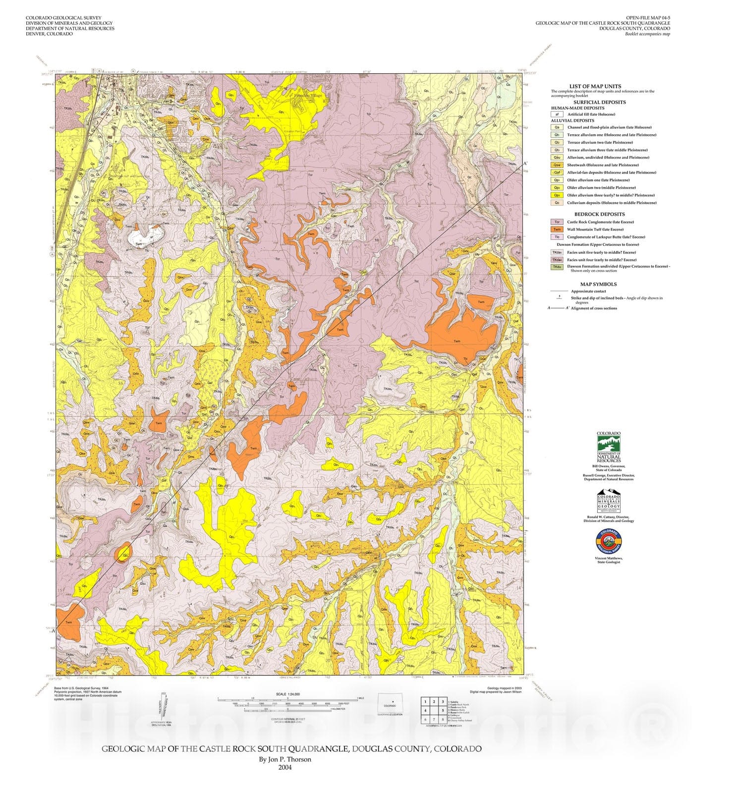 Map : Geologic Map of the Castle Rock South Quadrangle, Douglas County ...
