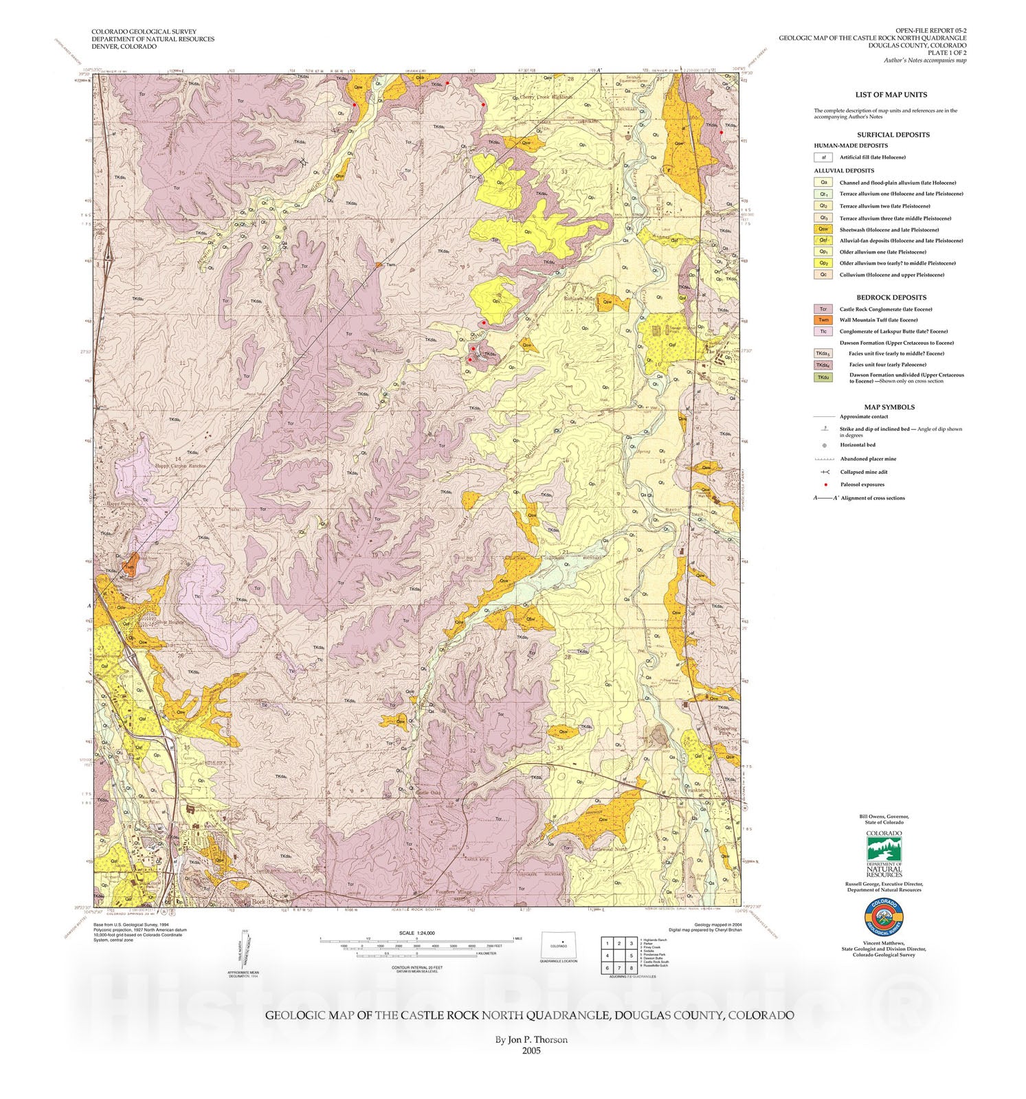 Map : Geologic Map of the Castle Rock North Quadrangle, Douglas County ...