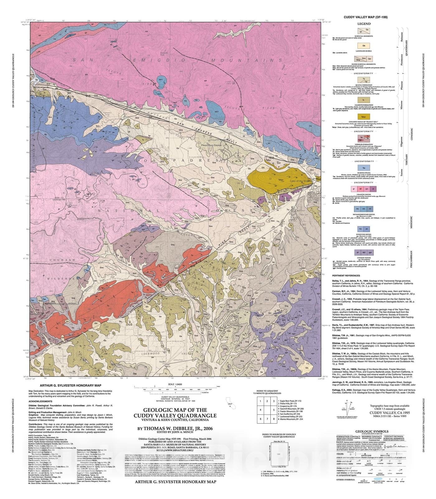 Map : Geologic map of the Cuddy Valley quadrangle, Ventura & Kern Coun ...